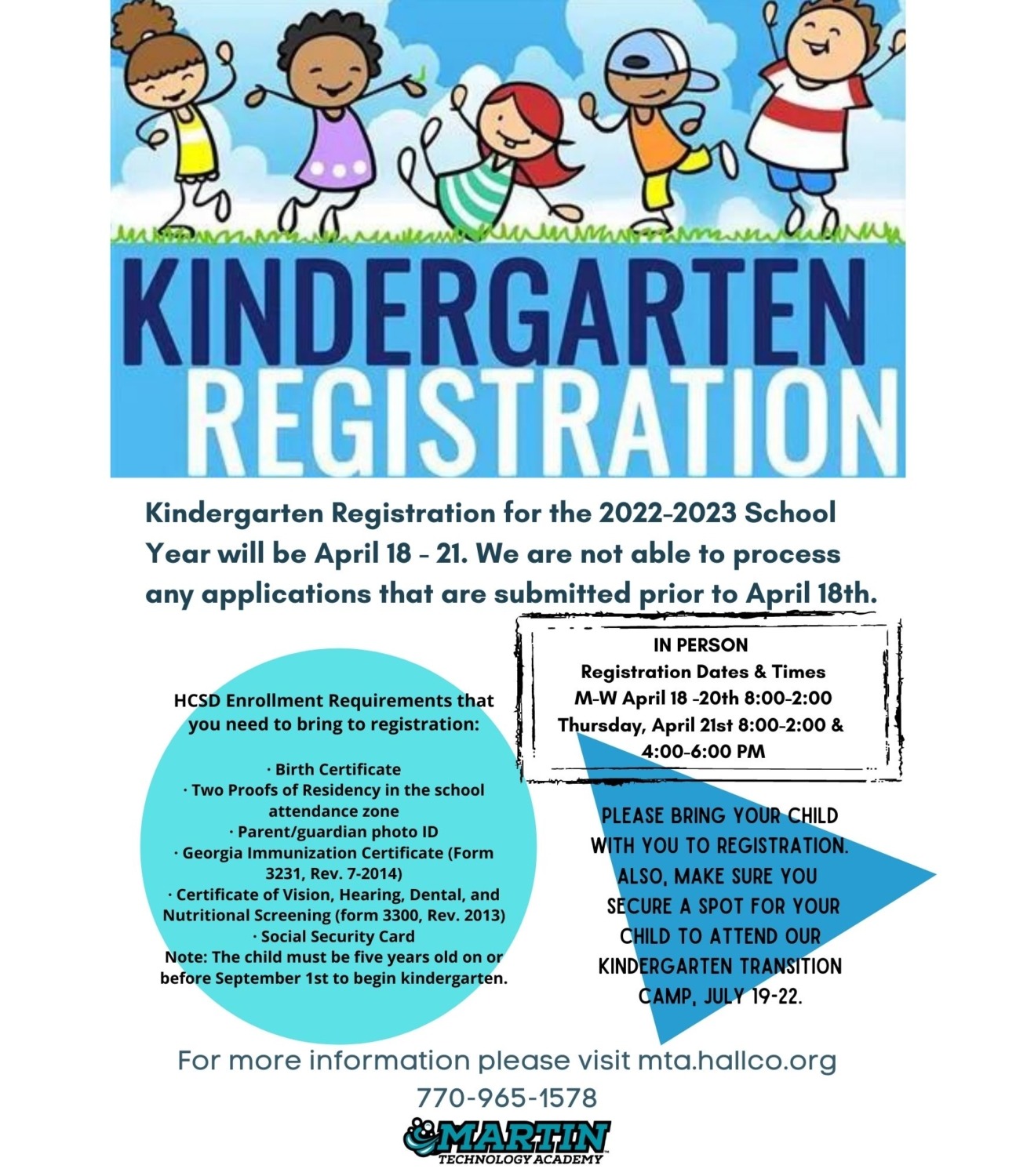 Kindergarten Registration 2022 2023 Martin Technology Academy Kindergarten Registration 2022 2023 Martin Technology Academy