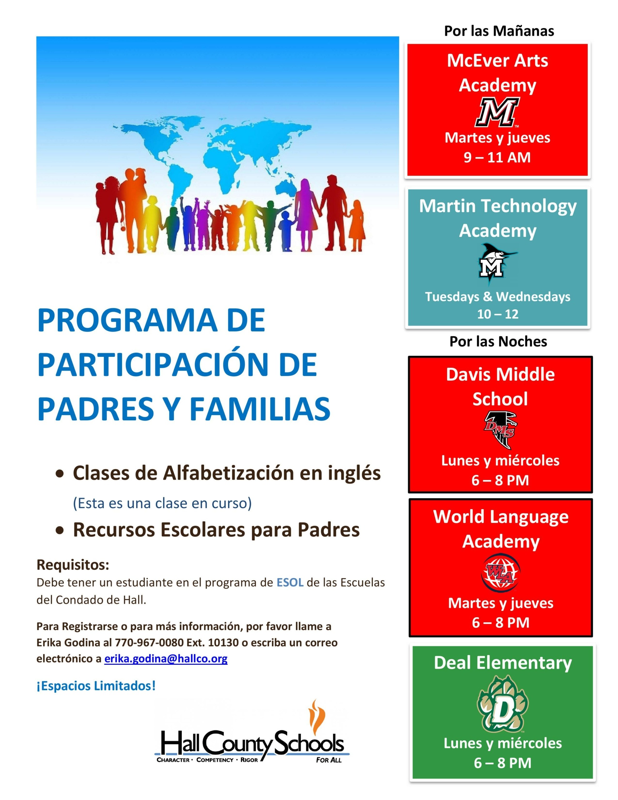 English Class flyer 24-25 – Spanish – ¡Ahora tenemos cinco ubicaciones ...